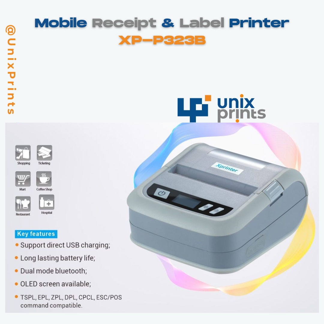 Mobile Receipt & Label Printer XP-P323B – Unix